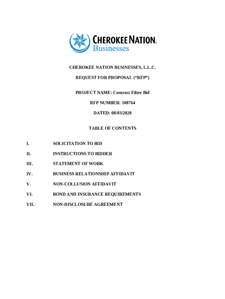 CHEROKEE NATION BUSINESSES, L.L.C. REQUEST FOR PROPOSAL ... Doc ...