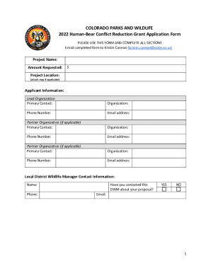 Fillable Online cpw.state.co.usDocumentsWildlifeSpecies2022 Human-Bear Conflict Reduction Grant ...