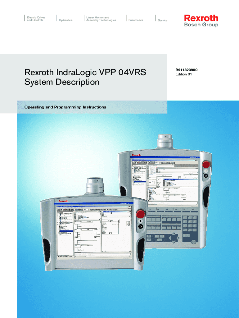 Fillable Online Rexroth IndraLogic VPP 04VRS. Operating and Programming Instructions Fax Email ...