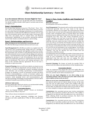 Fillable Online Client Relationship Summary Form CRS Fax Email Print ...