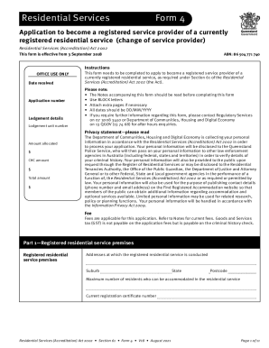 Fillable Online Fillable Online Residential Services Form 4. Application ... Fax Email Print ...