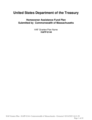 Fillable Online home.treasury.gov system filesMassachusetts HAF Program ...