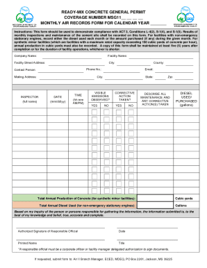 Fillable Online READY-MIX CONCRETE GENERAL PERMIT FORMS PACKAGE ready ...