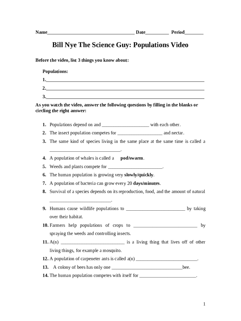 Groups googlegigmrw7cBill Nye The Science Guy Populations Video Groups googlegigmrw7cBill Nye The Science Guy Populations Video
