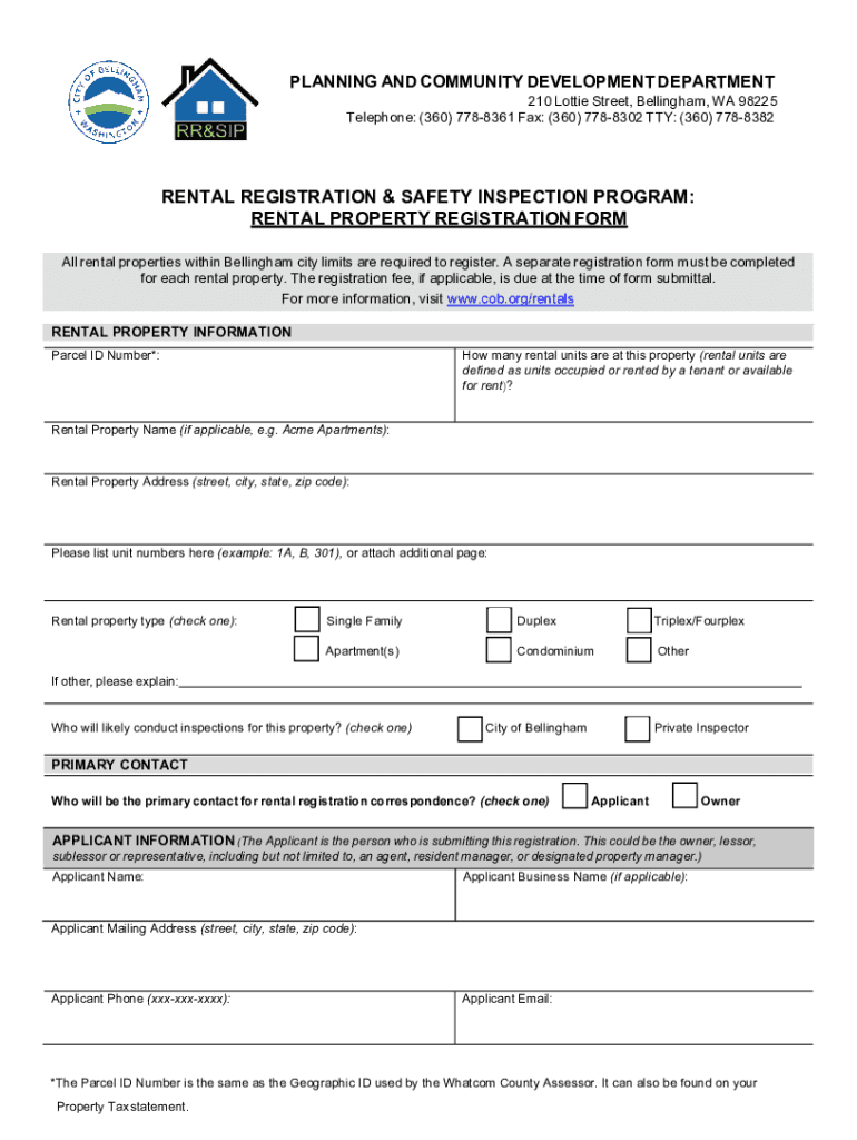 Fillable Online Rental Registration Form Fax Email Print - pdfFiller