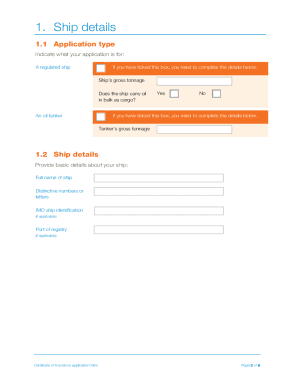 Fillable Online Certificates of insurance application form for oil ...