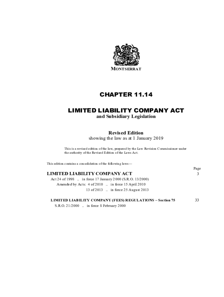 Fillable Online Fillable Online Limited Liability Company Act - Premier ...