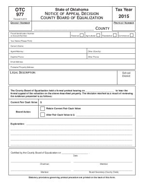 Fillable Online OTC 977 - OK.gov - Fill and Sign Printable Template Online ... Fax Email Print ...