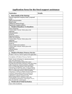 Fillable Online Application form for seed support.docx Fax Email Print - pdfFiller