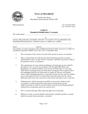 Fillable Online Covenant Form 5-07.doc Fax Email Print - pdfFiller