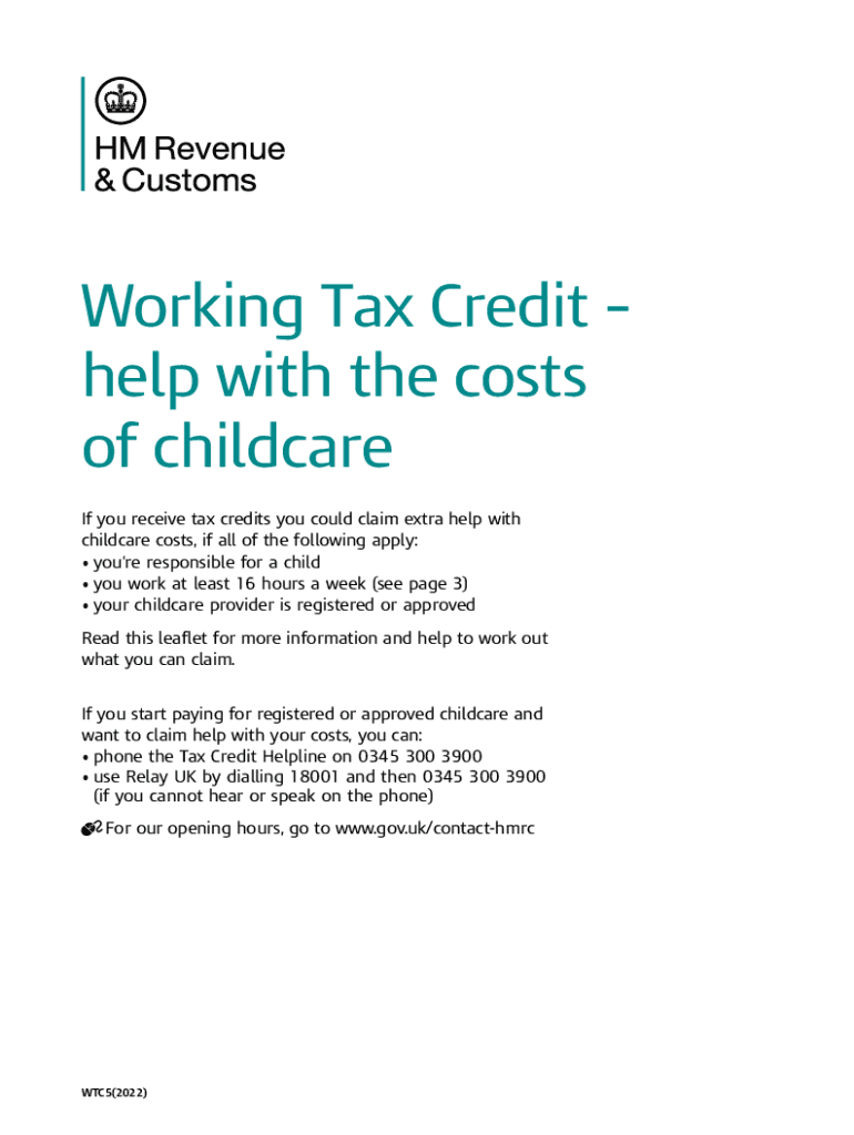 Fillable Online How do I claim the childcare element of working tax ...