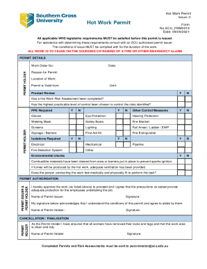 Fillable Online www.amazon.comHot-Work-Permit-Form-constructionHot Work ...