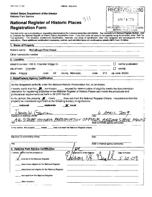 Fillable Online Fillable Online NPS Form No. 1024-0018 , J United ...