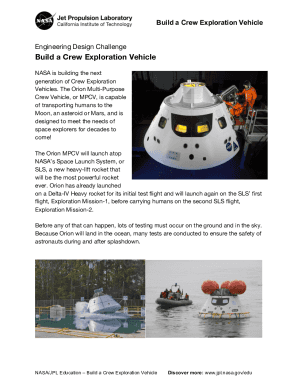 Fillable Online www.jpl.nasa.goveduteachEducator Guide: Design a Crew ...