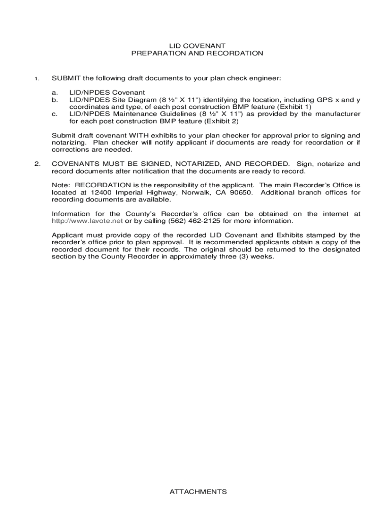 Fillable Online dpw lacounty www.pdffiller.com421009824--LID-COVENANT ...