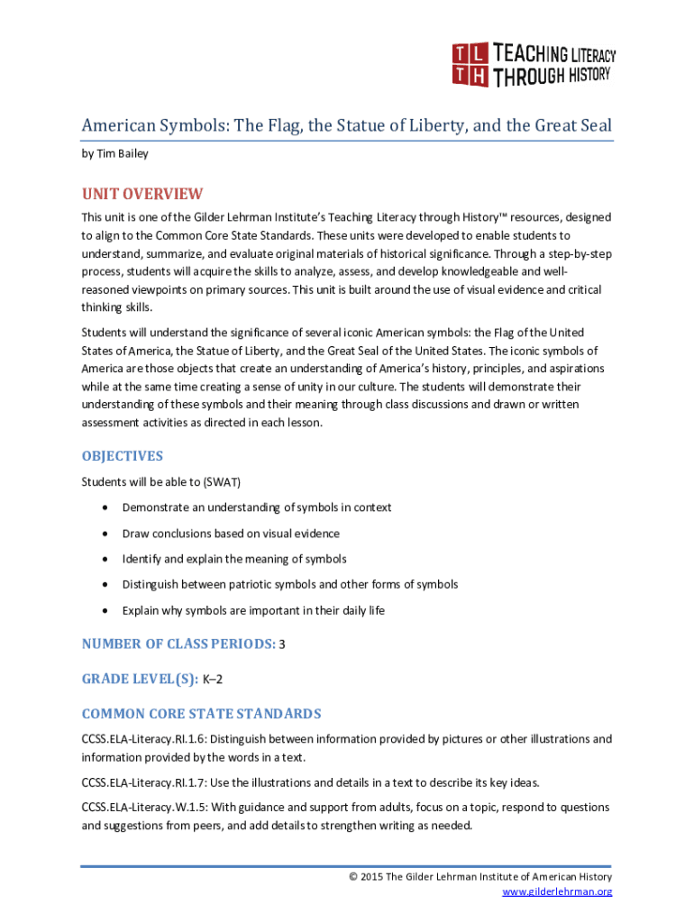 Fillable Online American Symbols: The Flag, the Statue of Liberty, and the Great Seal Fax Email ...