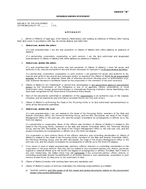 Fillable Online ANNEX B Omnibus Sworn Statement (Revised) Fax Email ...