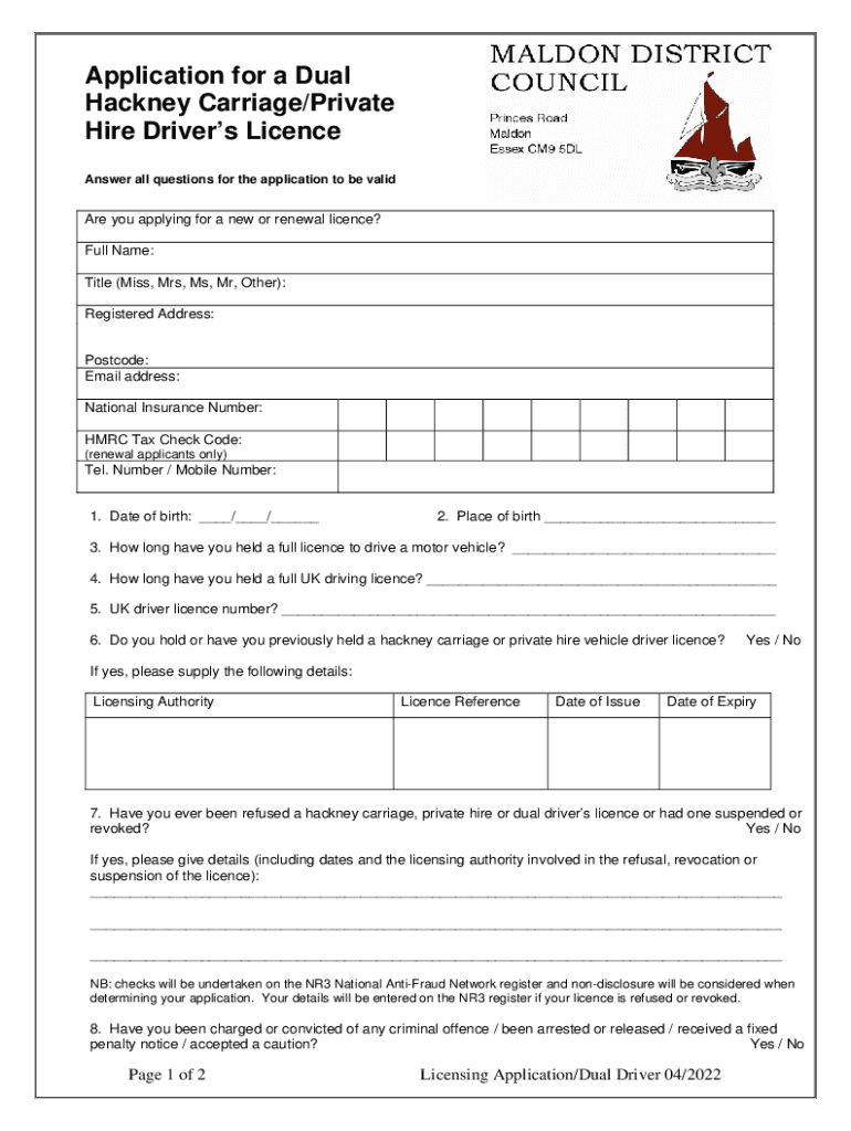 Fillable Online www.sandwell.gov.ukdownloaddownloadsDual Hackney ...