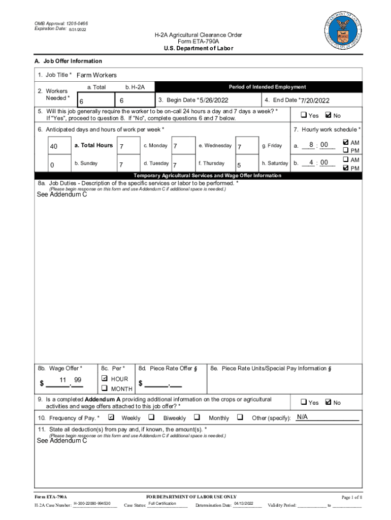 Fillable Online api.seasonaljobs.dol.gov job-order H-300-22080Form ETA ...