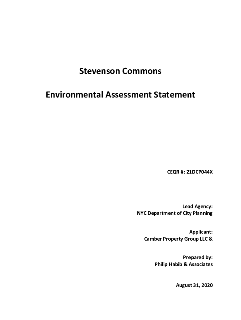 Fillable Online Stevenson Commons - EAS. Environmental Review Fax Email ...