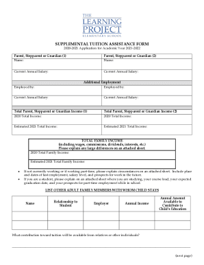 Fillable Online SUPPLEMENTAL TUITION ASSISTANCE FORM 21-22 v2 Fax Email ...