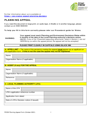 Fillable Online gov.walesenforcement-appeal-form-2021The Planning ...