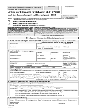 Fillable Online Fillable Online Antrag auf Elterngeld f r Geburten ab ...