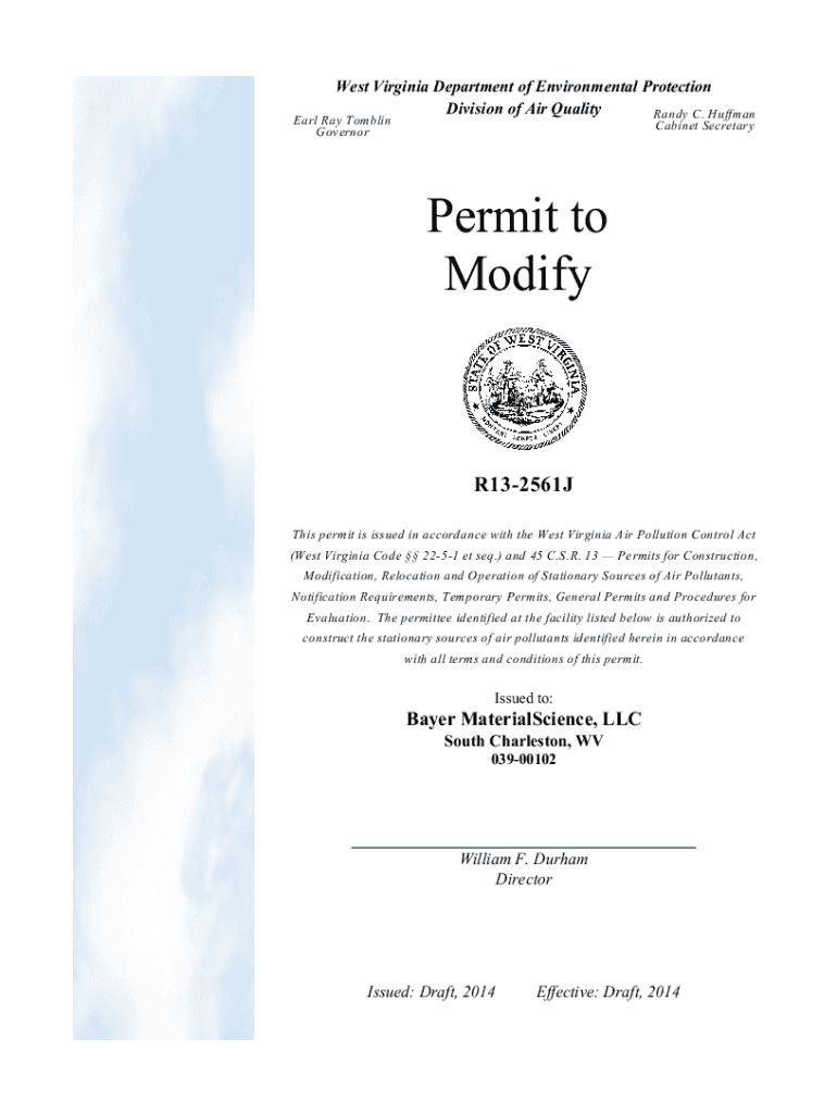 Fillable Online ENGINEERING EVALUATION / FACT SHEET - dep.wv.gov Fax Email Print - pdfFiller