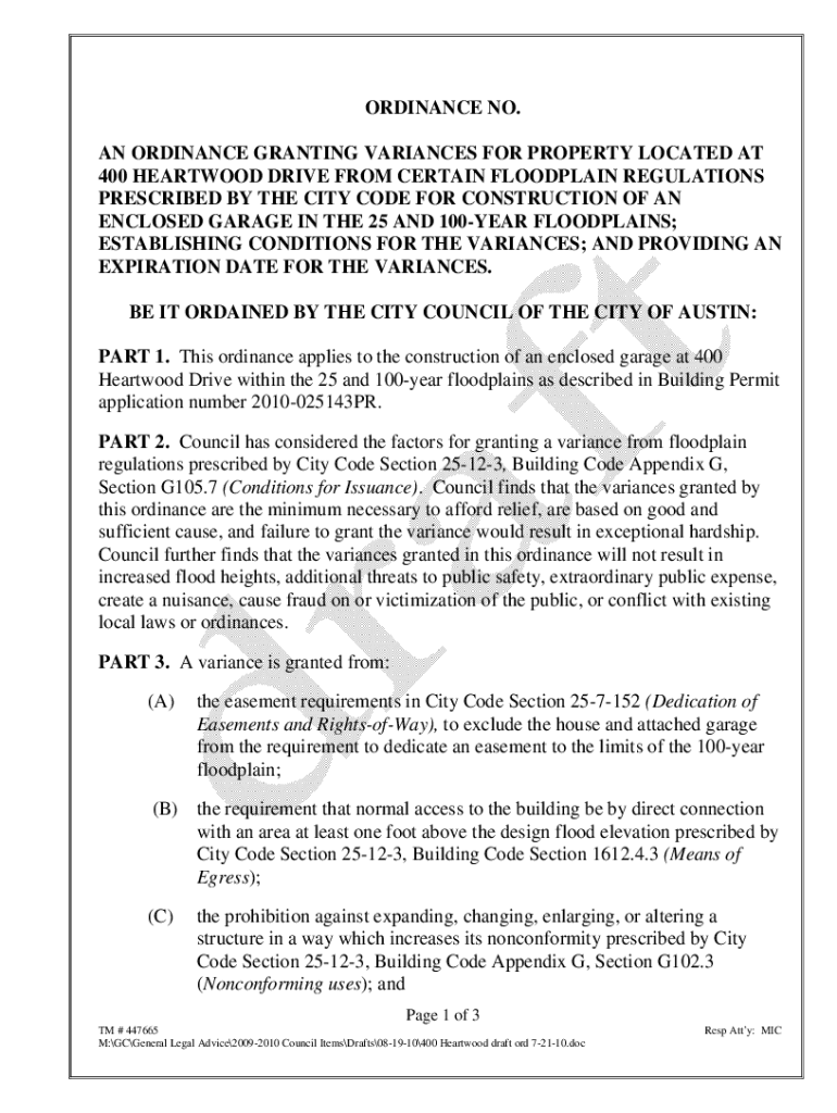 Fillable Online www.austintexas.govedimsdocumentORDINANCE NO. AN ...