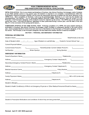 Fillable Online www.nbcsd.orgdocsdistrictPIAA COMPREHENSIVE INITIAL PRE-PARTICIPATION PHYSICAL ...