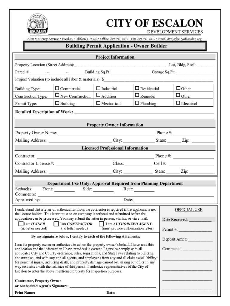 Fillable Online City of Escalon Company ProfileManagement and Employees ...