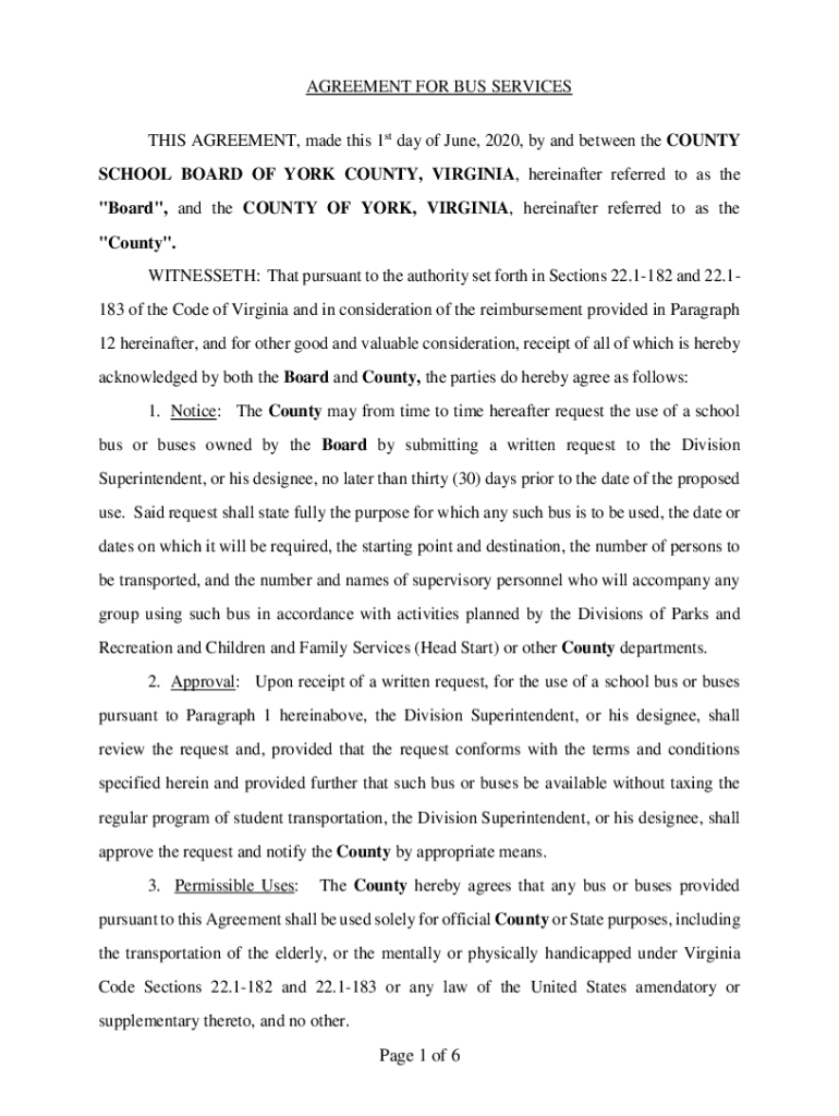 Fillable Online St. Marys County Government School Bus Contract/Service ...