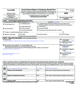Fillable Online Form 5500 Annual Return/Report of Employee Benefit ...