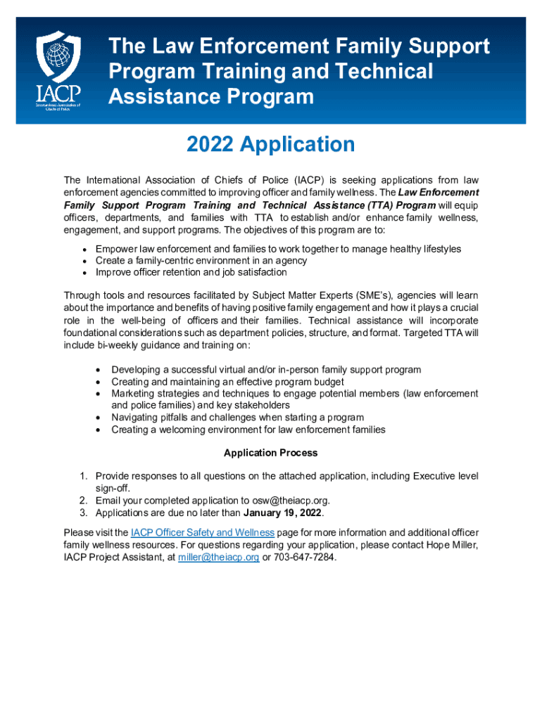 Fillable Online The Law Enforcement Family Support Program Training and ...