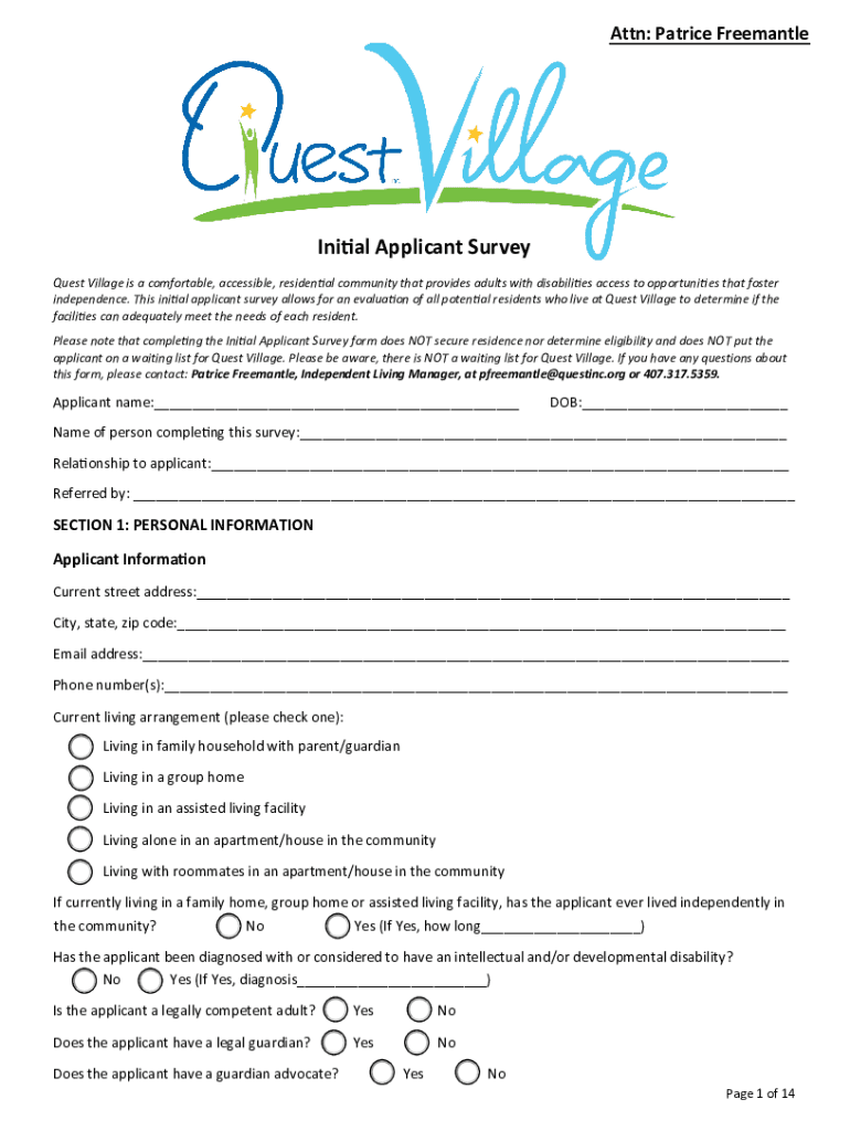 Fillable Online Fillable Online Initial Applicant Survey Fax Email ... Fillable Online Fillable Online Initial Applicant Survey Fax Email ...