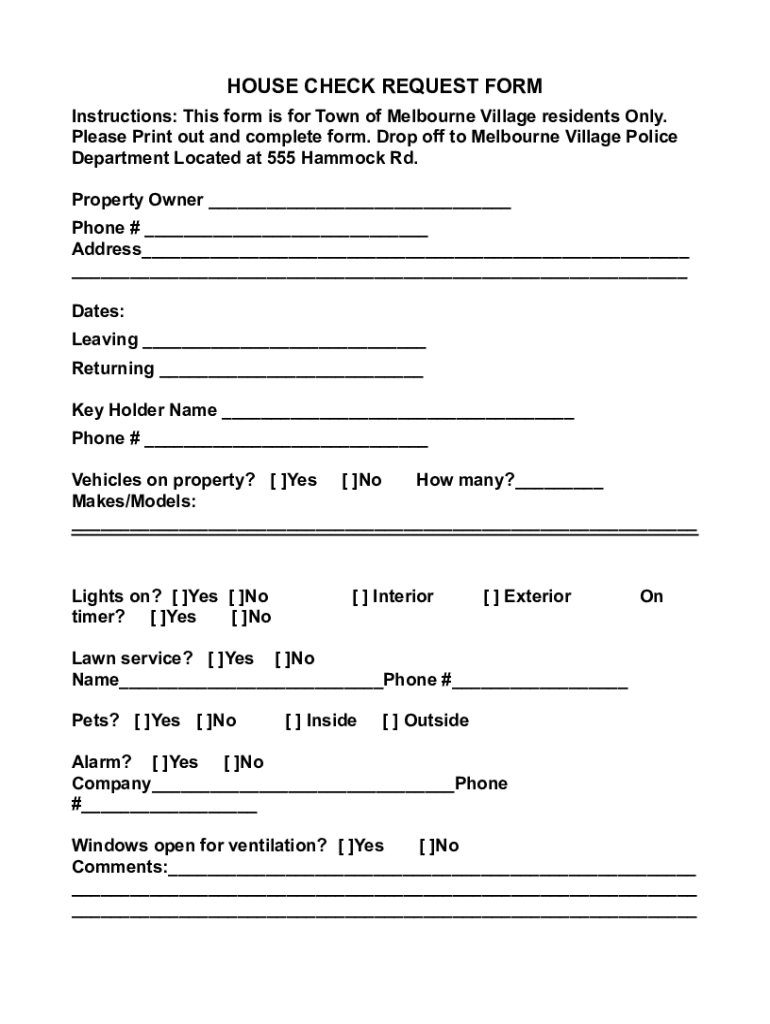 Fillable Online Fillable House-Check-Form-Email-PDF - House Check ...
