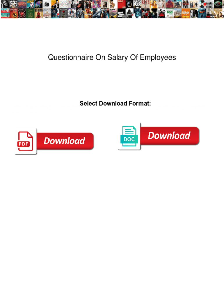 Fillable Online Questionnaire On Salary Of Employees. Questionnaire On ...