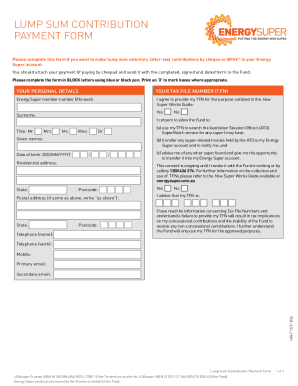 Fillable Online LUMP SUM CONTRIBUTION PAYMENT FORM Fax Email Print - pdfFiller