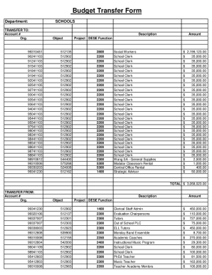 Fillable Online Budget Transfer Form Fax Email Print - pdfFiller