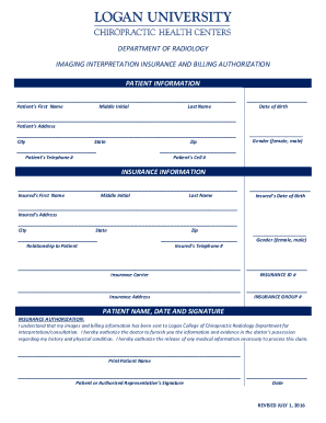 Fillable Online www.logan.edummfilesDEPARTMENT OF RADIOLOGY IMAGING ...