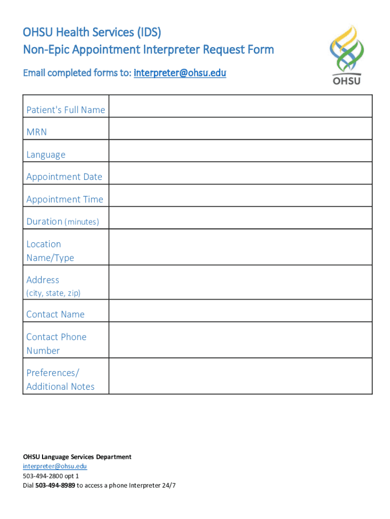Fillable Online Fill - Free fillable Interpreter Request Form Member ...