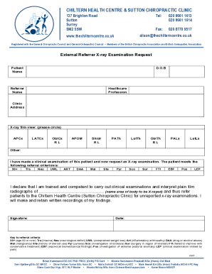 Fillable Online Medical Professional X-ray Referral Form.docx Fax Email ...