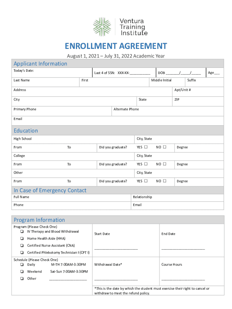 Fillable Online Period Covered by this Enrollment Agreement Sample Clauses ... Fax Email Print ...