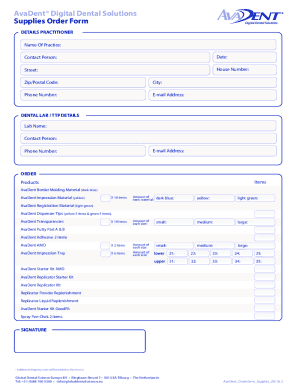 Fillable Online AvaDent Digital Dental Solutions Implant Order Form ...