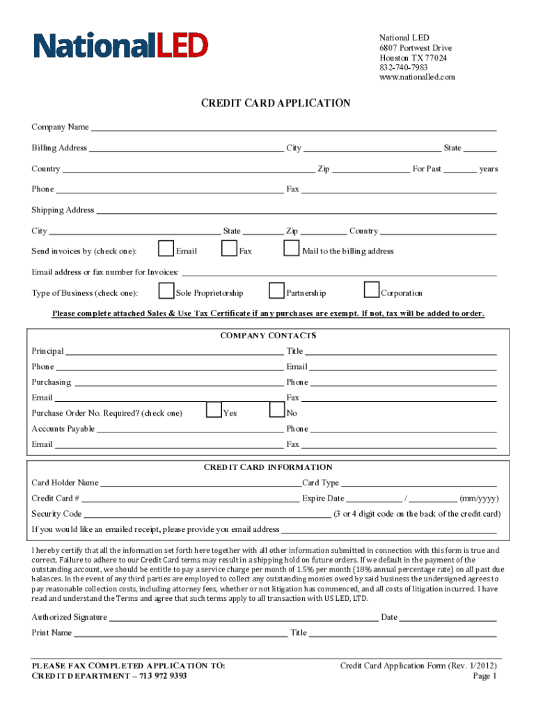 Fillable Online National Led - Premium LED Solutions for Every Market ... Fax Email Print ...