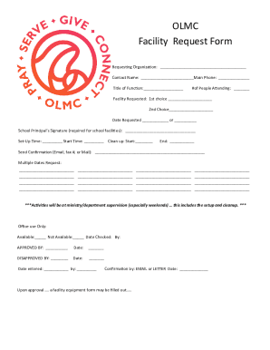 Fillable Online facility request form 2021 - Microsoft Publisher Fax ...