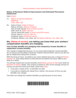 www.tdi.texas.govsdwcNotice of Maximum Medical Improvement and ...