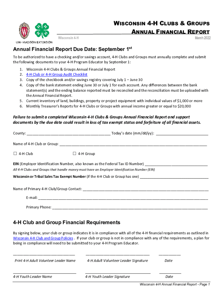 Fillable Online 4H-Annual-Financial-Report.doc - 4-H Club/Group Annual ...