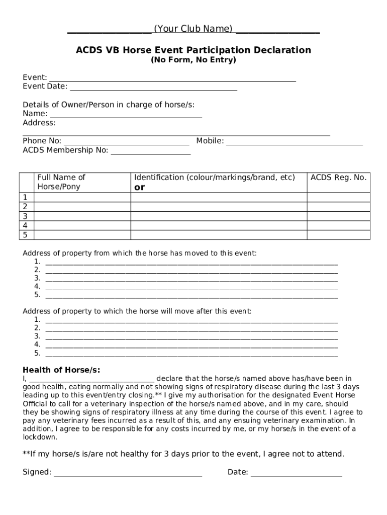 (No Fully Completed : No Entry) ACDS Victorian CDE ... Doc Template ...