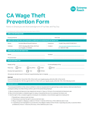 Fillable Online extremereach.comsites2CA Wage Theft Prevention Form ...